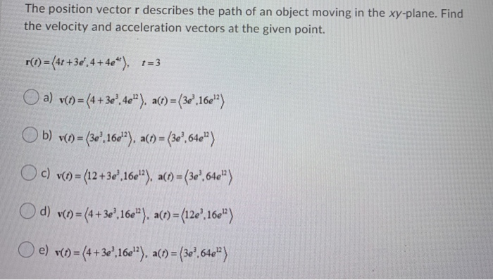 Solved The position vector r describes the path of an object | Chegg.com