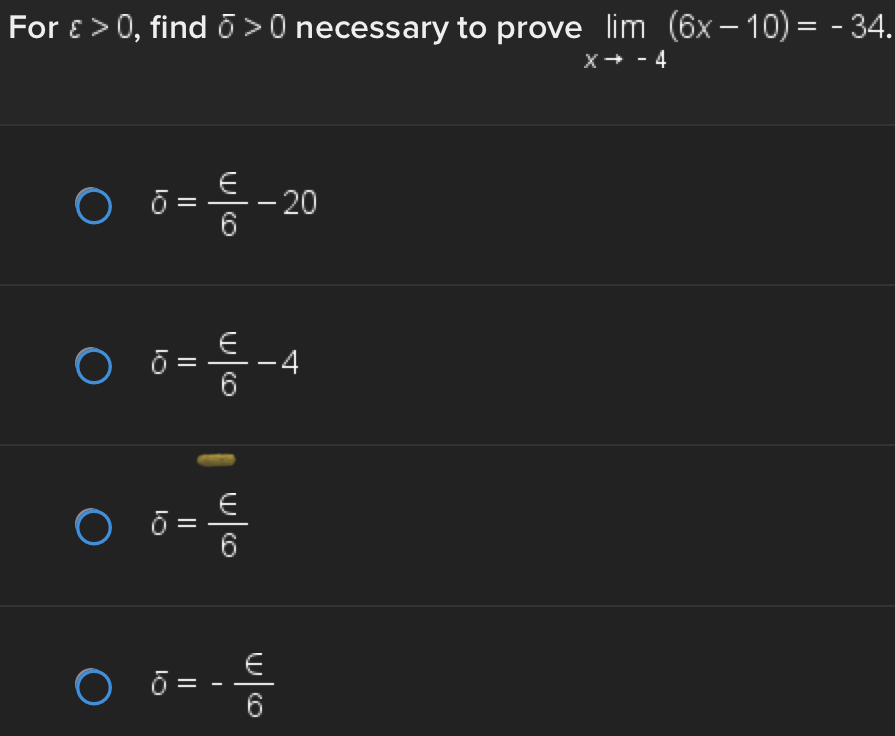 Solved For ε>0, ﻿find ?bar (δ)>0 ﻿necessary to prove | Chegg.com