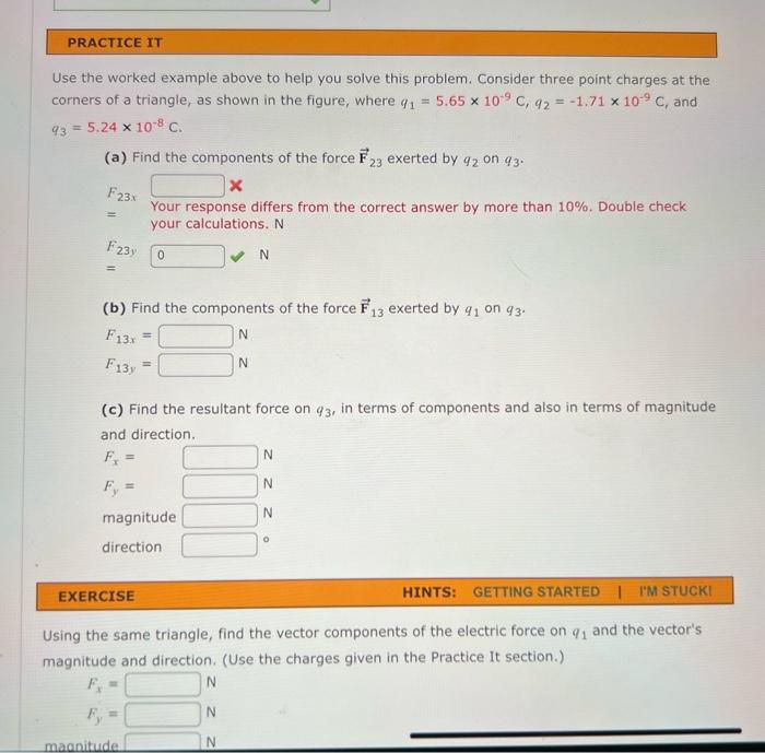 Solved Goal Apply Coulomb's law in two dimensions. Problem | Chegg.com