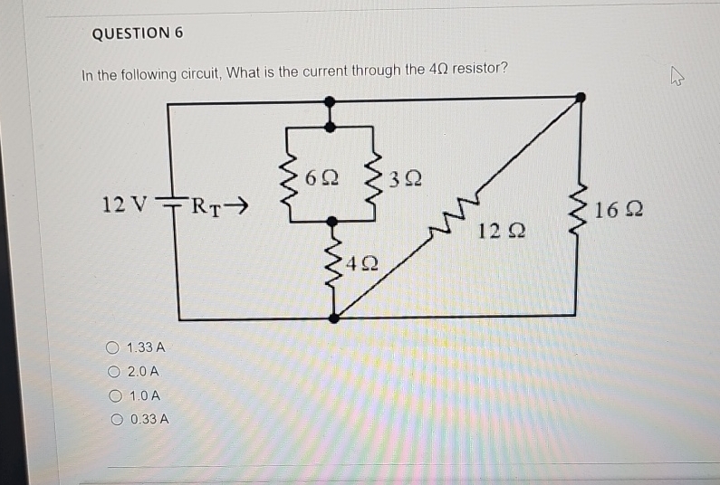 Solved QUESTION 6In the following circuit, What is the | Chegg.com