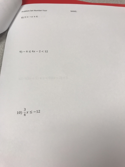 Solved Problem Set Number Four NAME: Print out and complete | Chegg.com