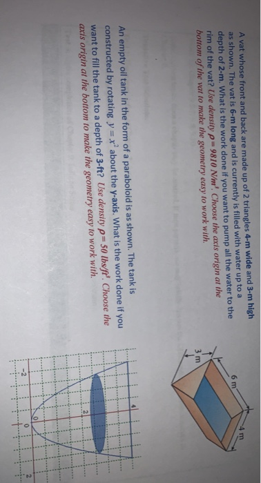 Solved A vat whose front and back are made up of 2 triangles | Chegg.com