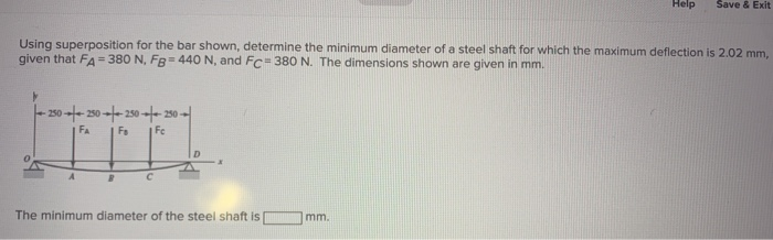 Solved Help Save & Exit Using superposition for the bar | Chegg.com