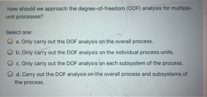 Solved How should we approach the degree-of-freedom (DOF) | Chegg.com