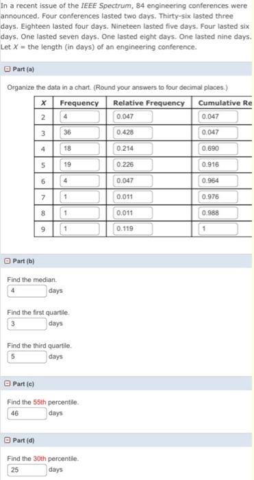 Solved Construct a box plot of the data. Part (f) The middle | Chegg.com