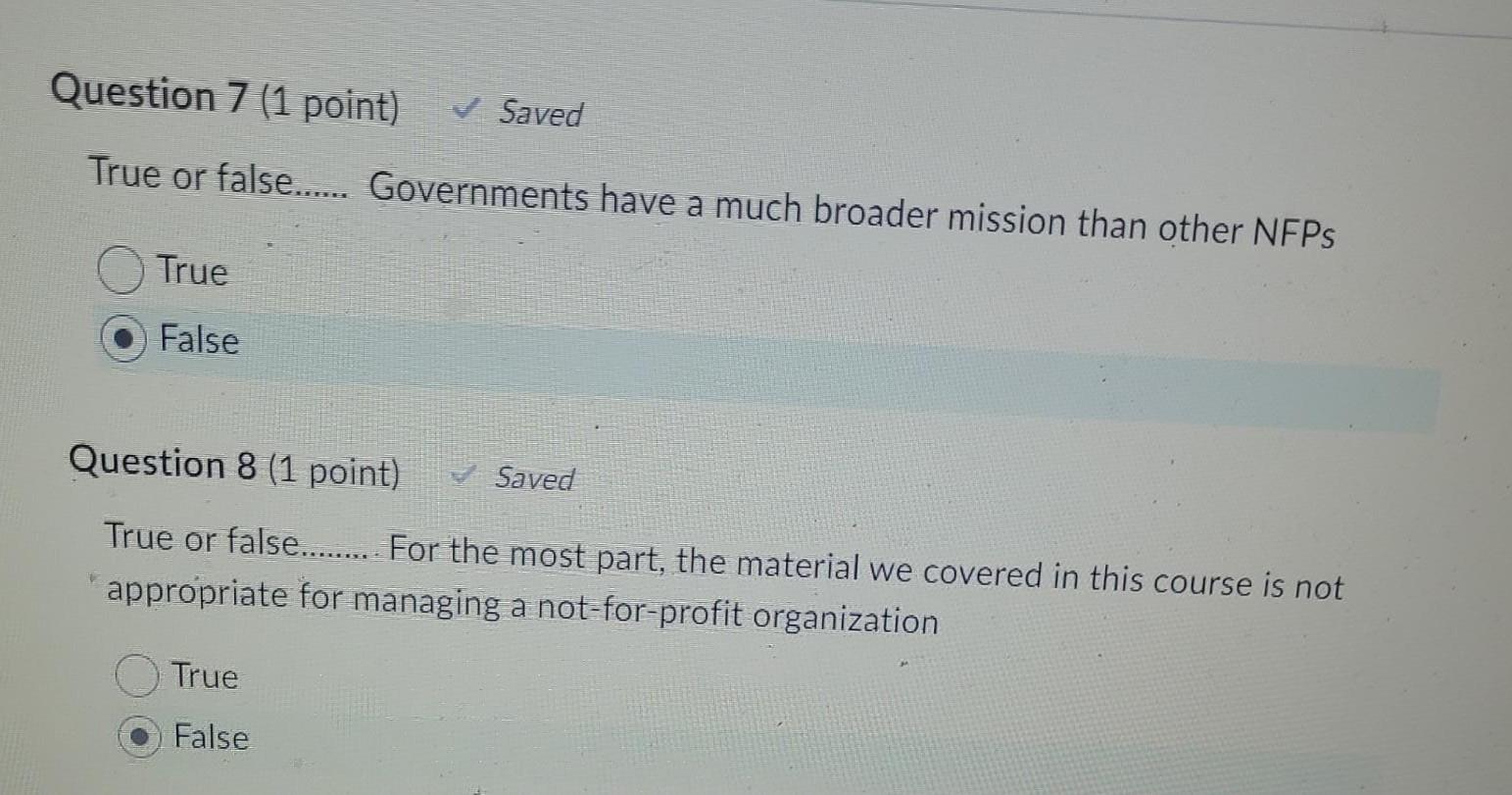 Solved A characteristic of NFPs that separate them from the | Chegg.com