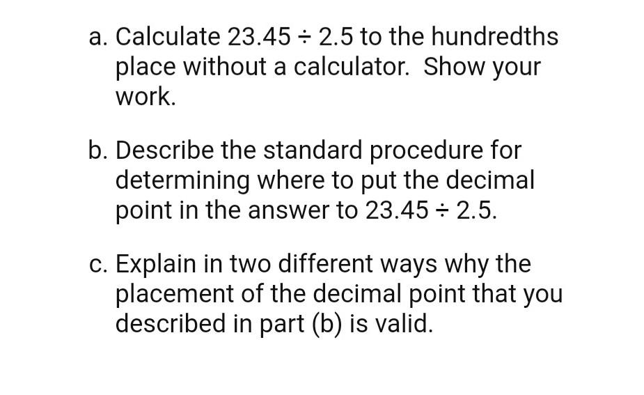 Solved Write a how-many-groups word problem for 23.45 = 2.5. | Chegg.com