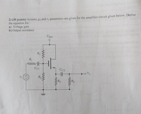 Solved (30 ﻿points) ﻿Assume gn ﻿and r0 ﻿parameters are given | Chegg.com