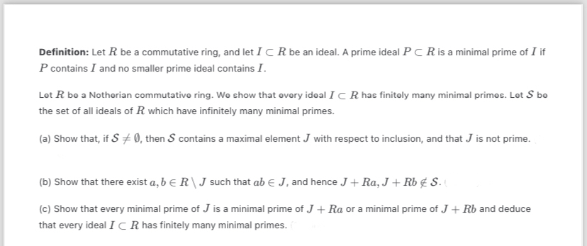 Solved Definition: Let R ﻿be a commutative ring, and let | Chegg.com