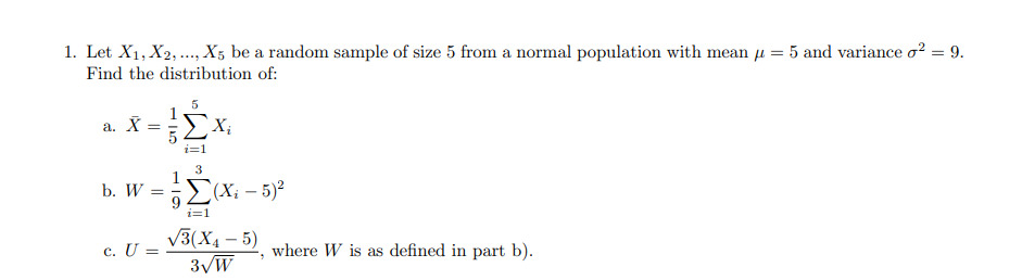 Solved Let x1,x2,dots,x5 ﻿be a random sample of size 5 ﻿from | Chegg.com