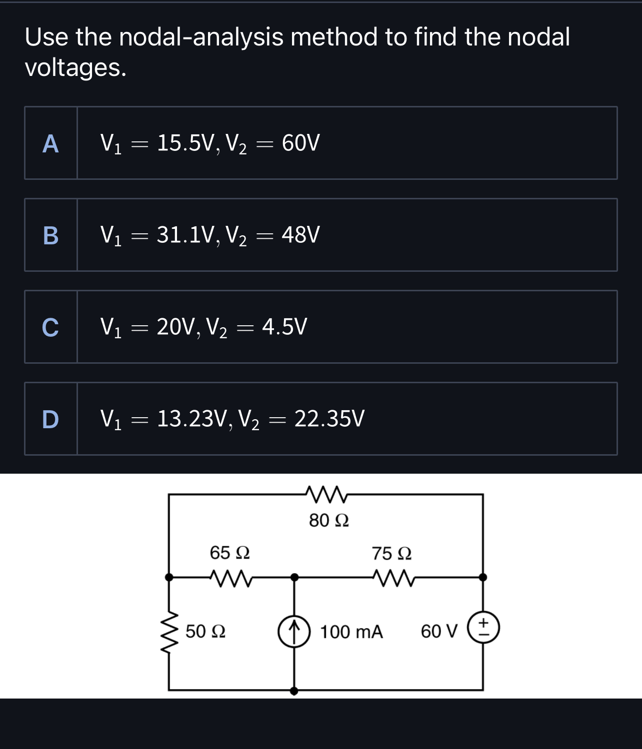 Solved Use the nodal-analysis method to find the nodal | Chegg.com