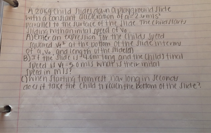 Solved A 20K9 Child Slides dawn playground Slide with a | Chegg.com