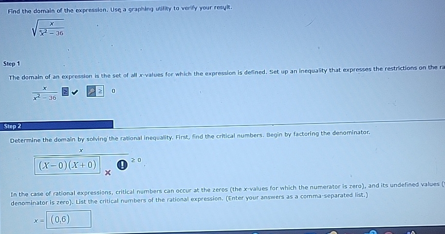 Find the domain of the expression. Use a graphing | Chegg.com