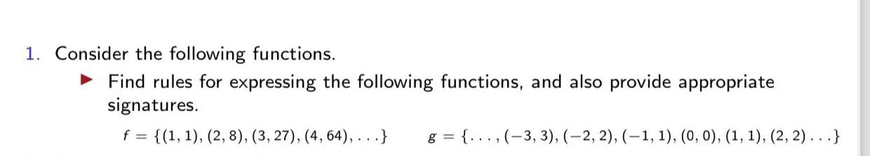 Solved Consider the following functions.Find rules for | Chegg.com