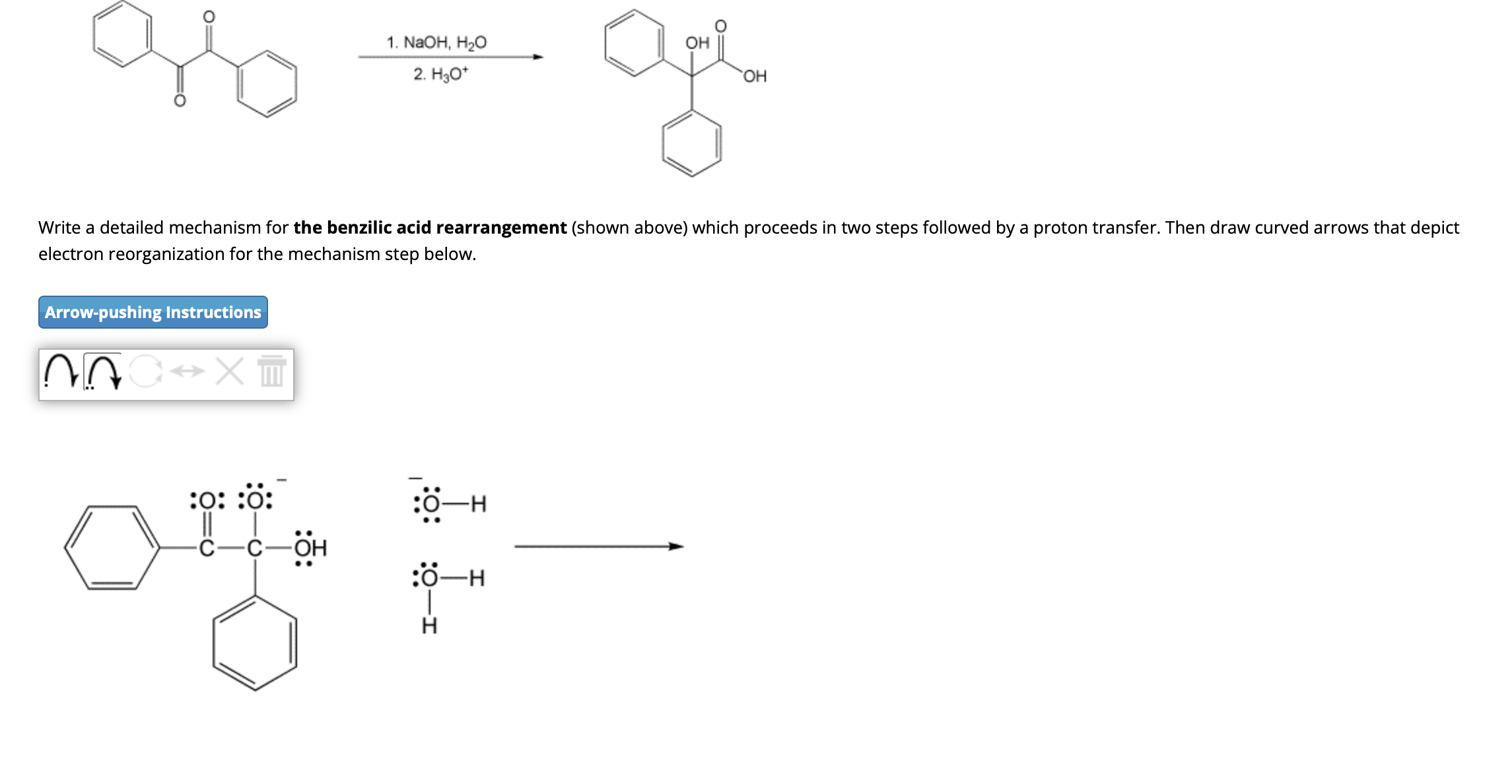 Solved Write a detailed mechanism for the benzilic acid | Chegg.com