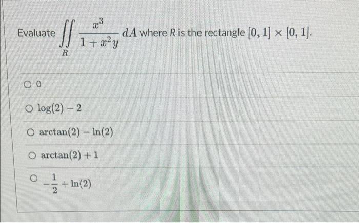 Solved Evaluate ∬R1+x2yx3dA where R is the rectangle | Chegg.com
