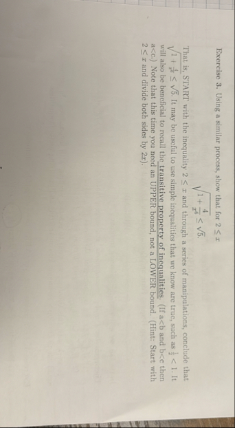 Solved Exercise 3. ﻿Using a similar process, show that for | Chegg.com