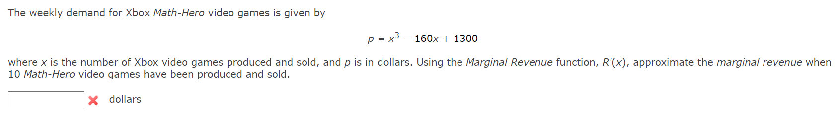 Solved The weekly demand for Xbox Math-Hero video games is | Chegg.com