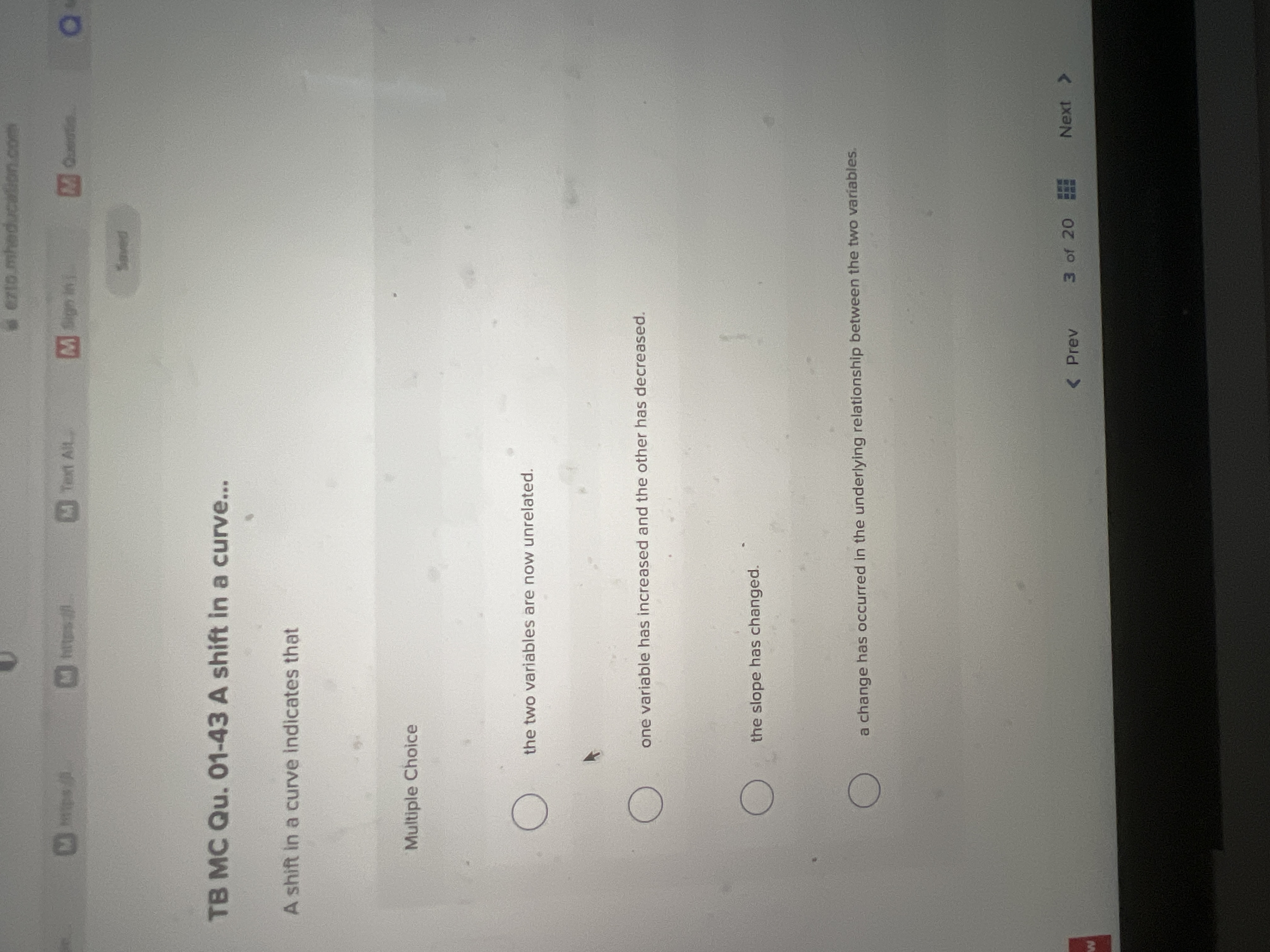 Solved TB MC Qu. 01-43 ﻿A shift in a curve...A shift in a | Chegg.com