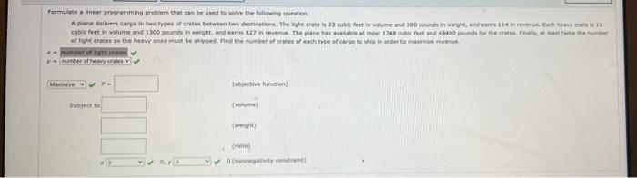 Solved Formulate a Aneor programming problem that ant be | Chegg.com