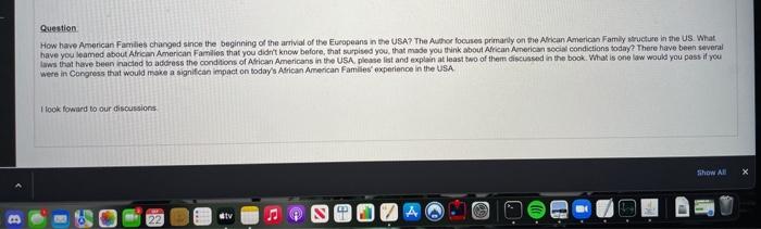 Guestion. have you leamed about African American | Chegg.com