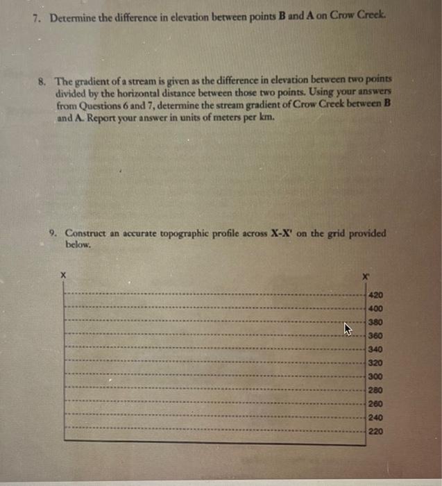 7. Determine the difference in elevation between | Chegg.com