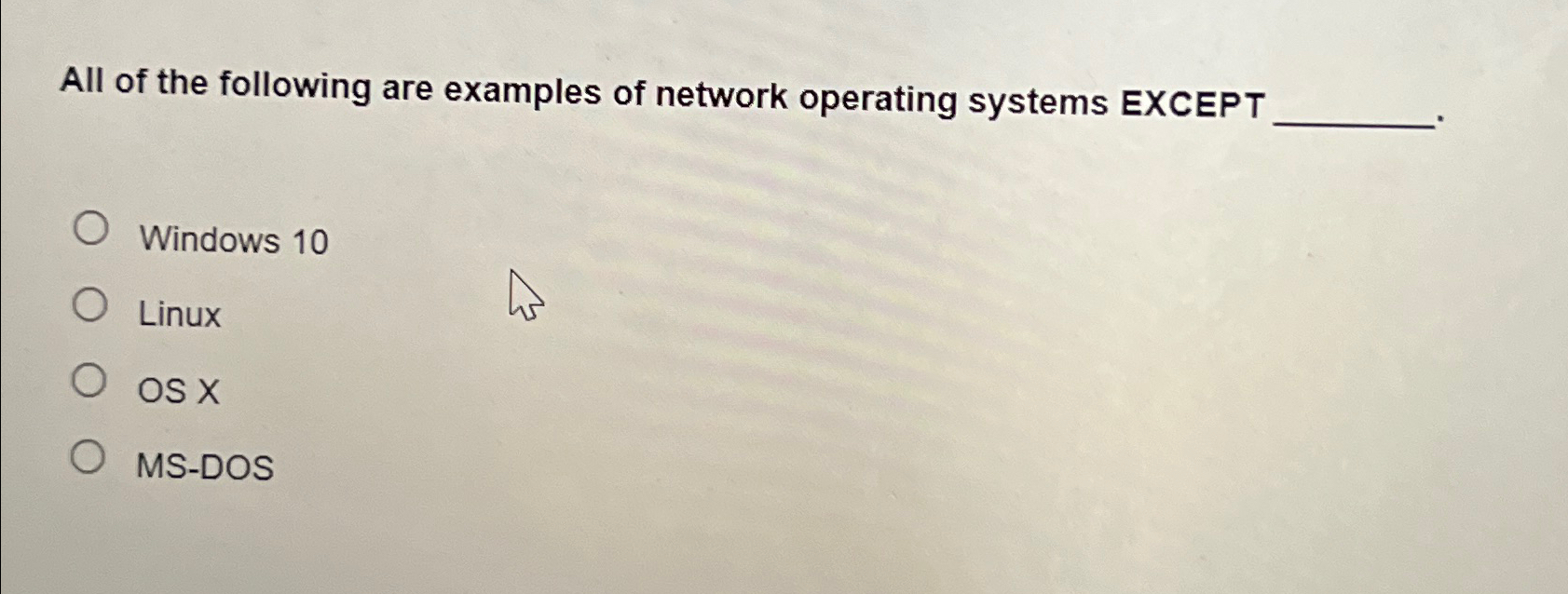 Solved All of the following are examples of network | Chegg.com