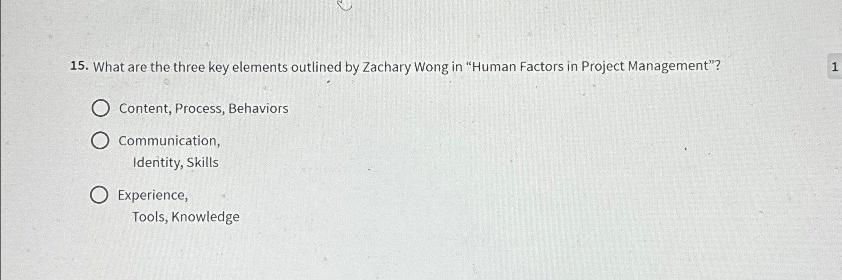 Solved What are the three key elements outlined by Zachary | Chegg.com
