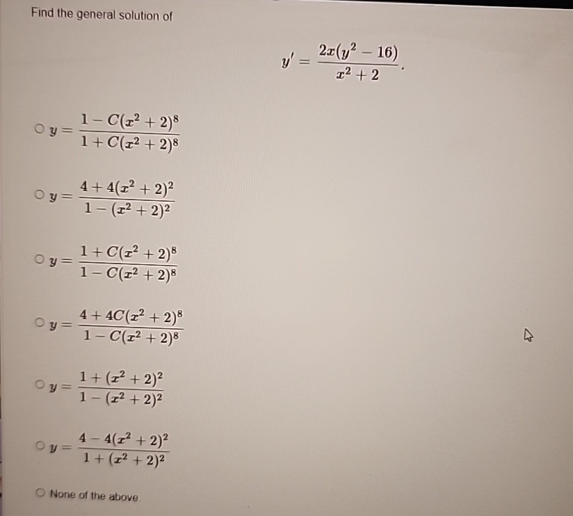 Solved Find the general solution | Chegg.com