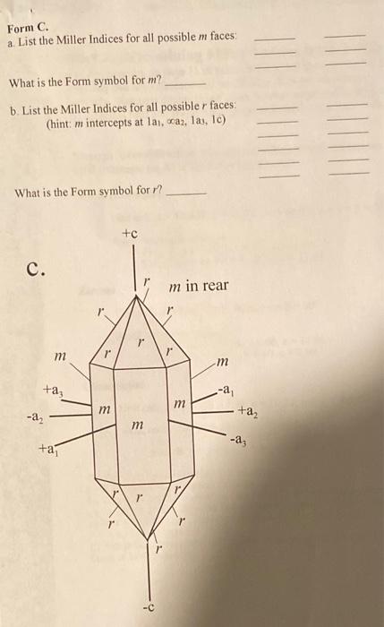 Solved Form C. a List the Miller Indices for all possible m | Chegg.com