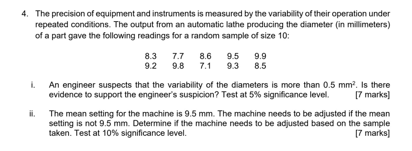 Solved The precision of equipment and instruments is | Chegg.com