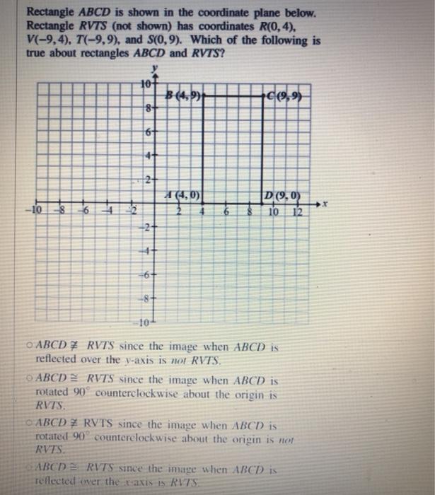 Solved Rectangle ABCD is shown in the coordinate plane | Chegg.com