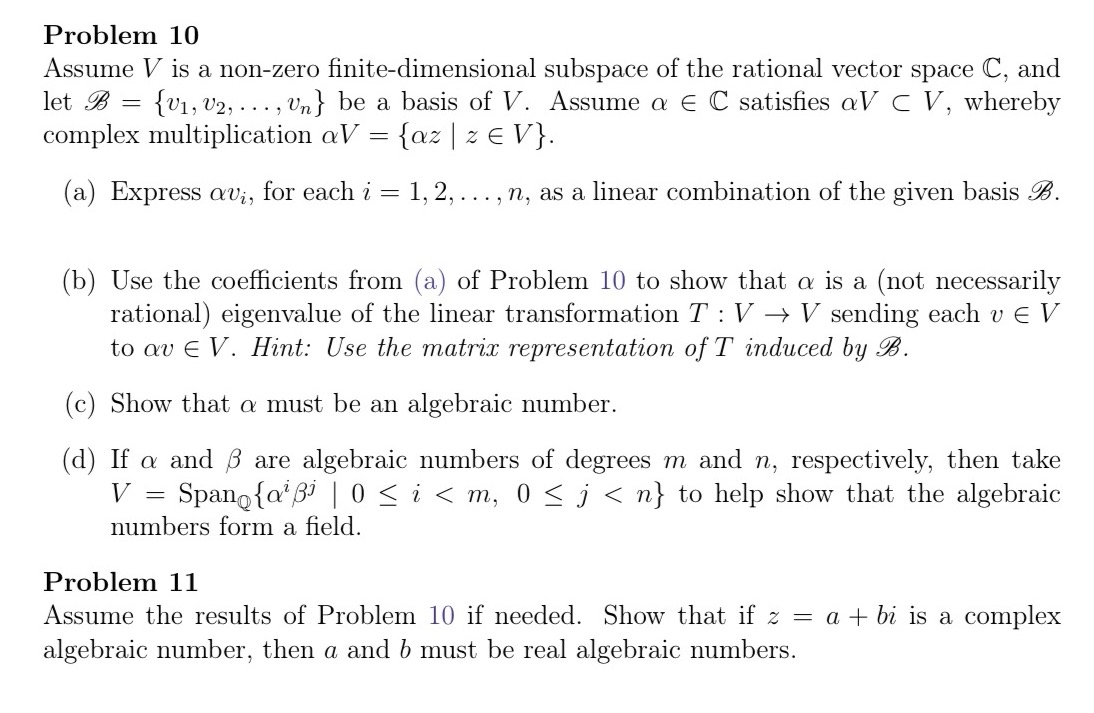 Solved Problem 10Assume V ﻿is a non-zero finite-dimensional | Chegg.com