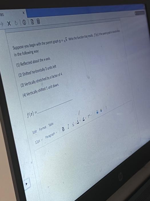 Solved as → + Xolo Suppose you begin with the parent graph y | Chegg.com