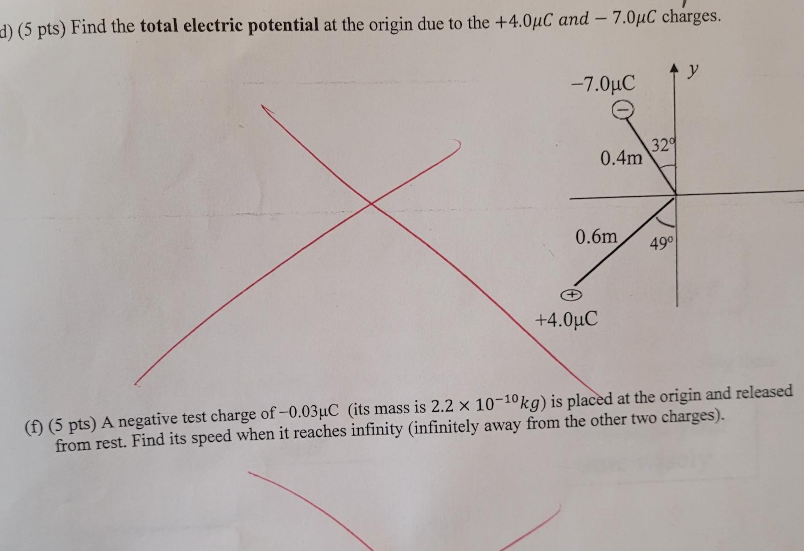 Solved d) ﻿Find the total electric potential at the origin | Chegg.com