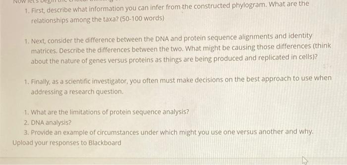 Solved 1. First, describe what information you can infer | Chegg.com