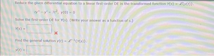 Solved Reduce the given differential equation to a linear | Chegg.com