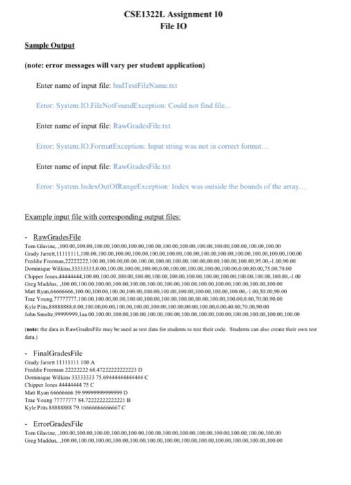 Solved CSE1322L Assignment 10 File 10 Overview For this | Chegg.com