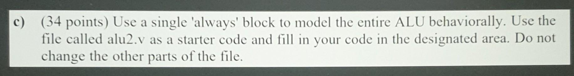 The figure below shows an ALU and its implementation | Chegg.com