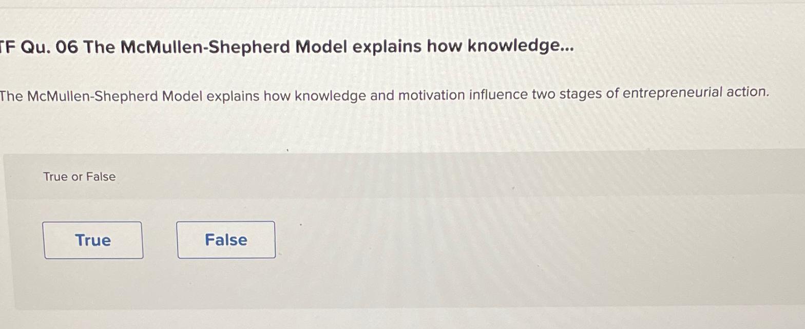 Solved F Qu. 06 ﻿The McMullen-Shepherd Model explains how | Chegg.com