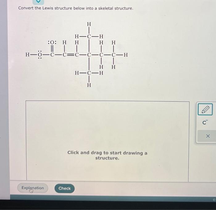 Solved Convert the Lewis structure below into a skeletal | Chegg.com