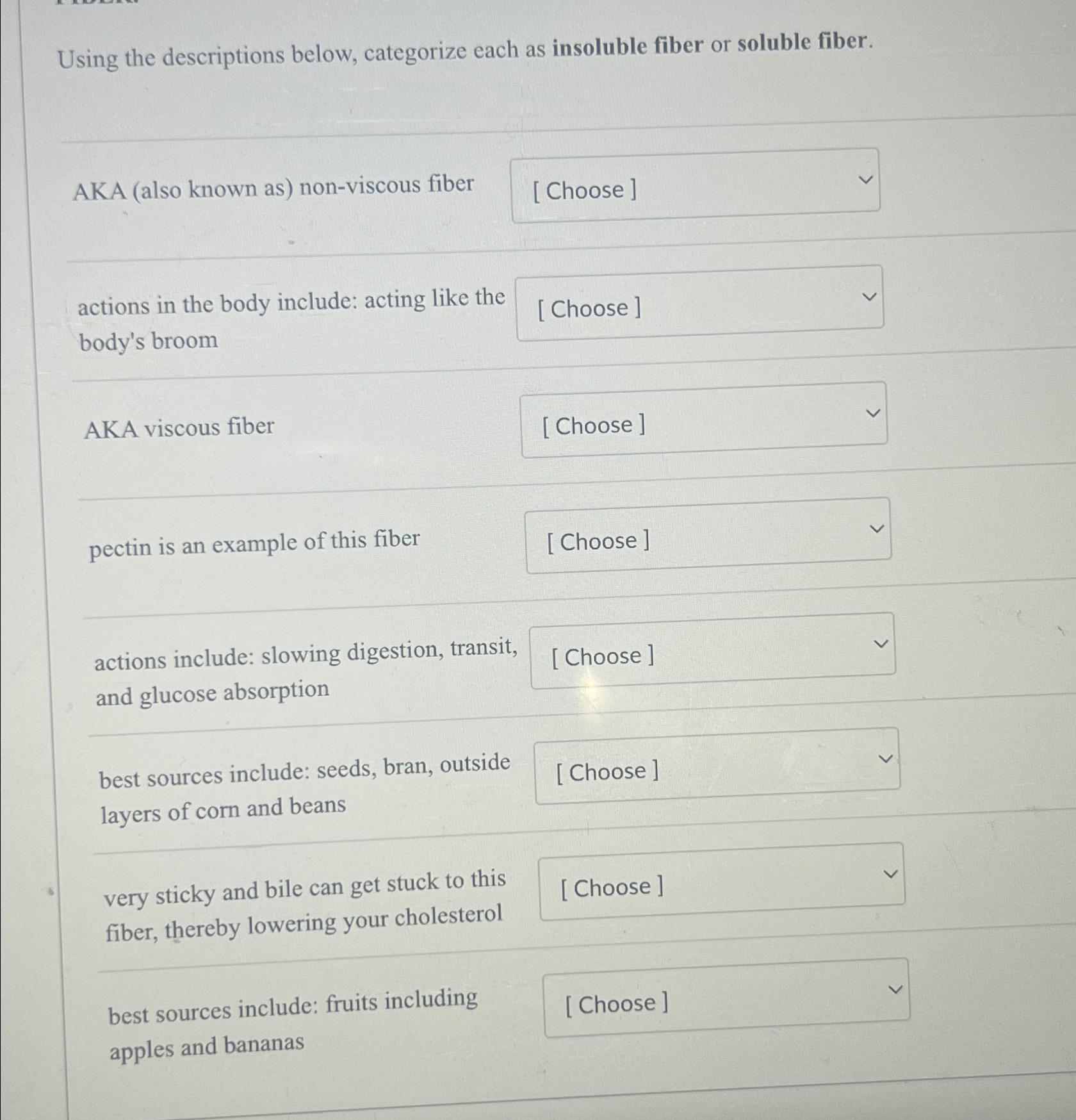 Solved Using the descriptions below, categorize each as | Chegg.com