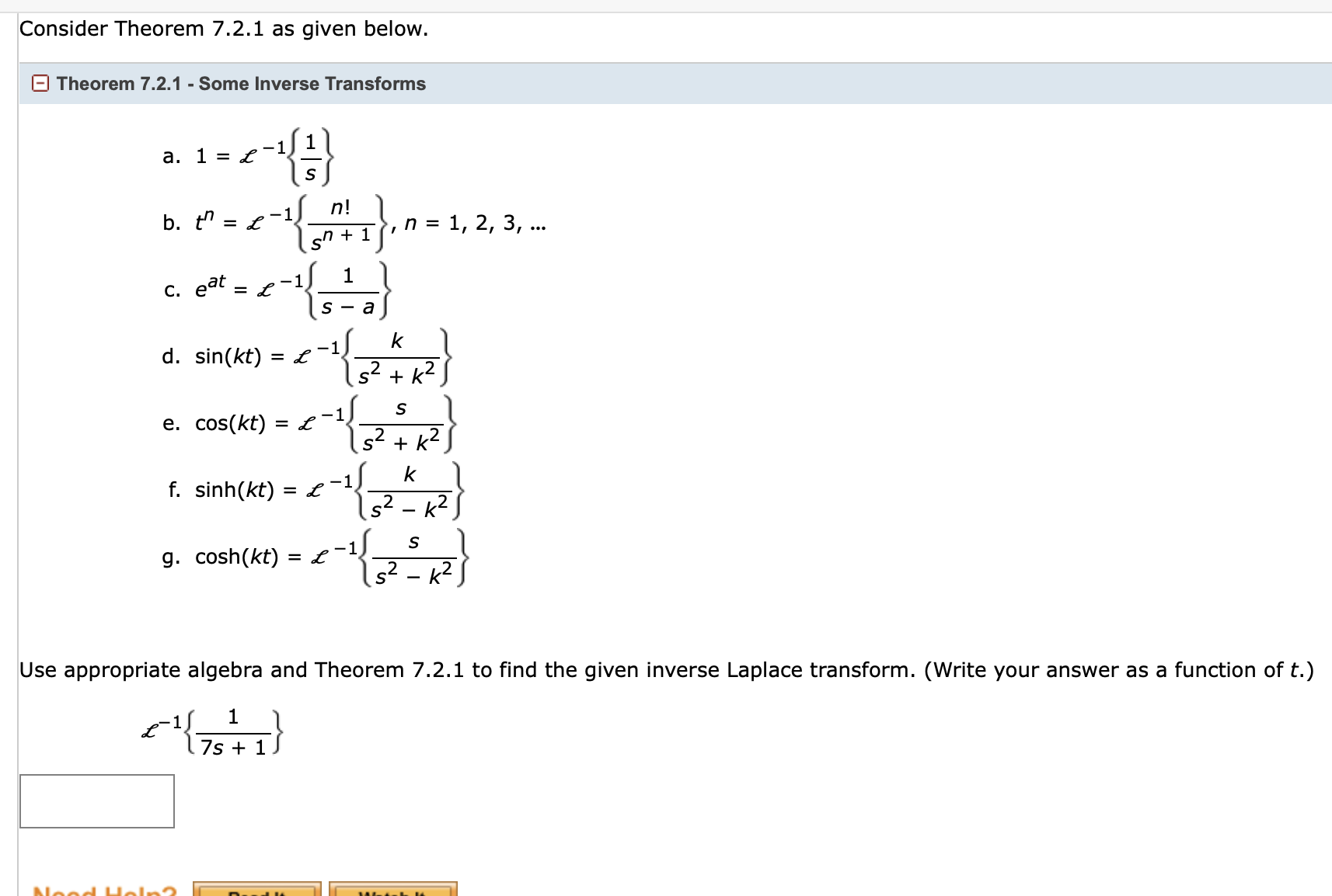 Solved Consider Theorem 7.2.1 ﻿as given below.Theorem | Chegg.com