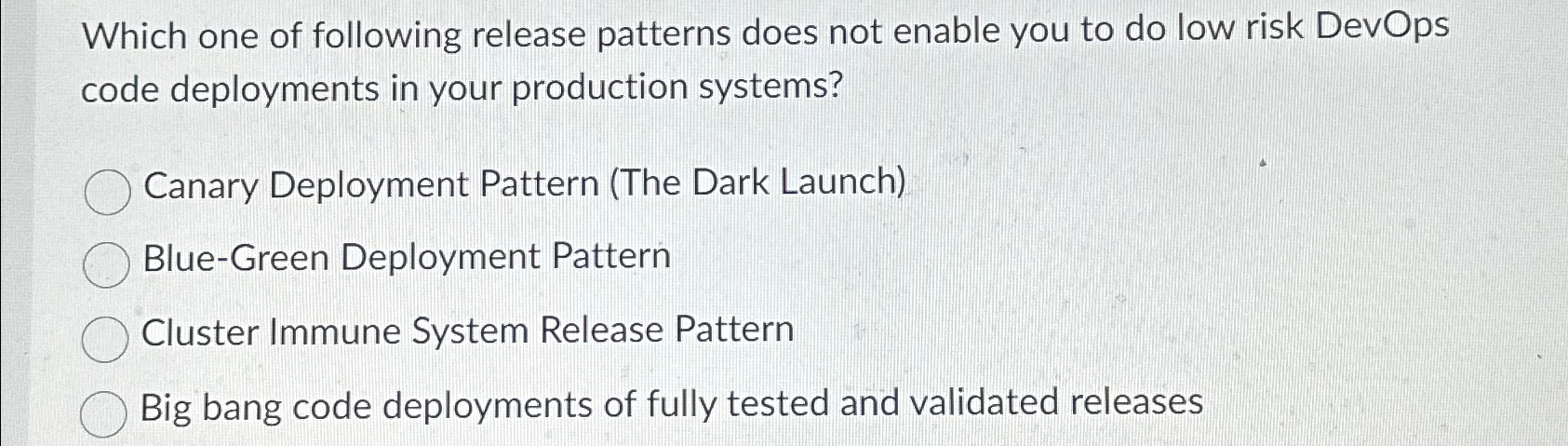 Which one of following release patterns does not | Chegg.com