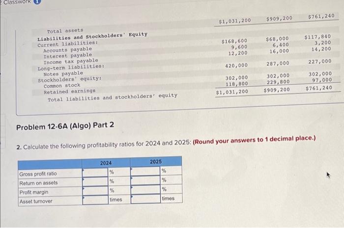 Exercise 12-2 (Algo) Prepare vertical analysis | Chegg.com