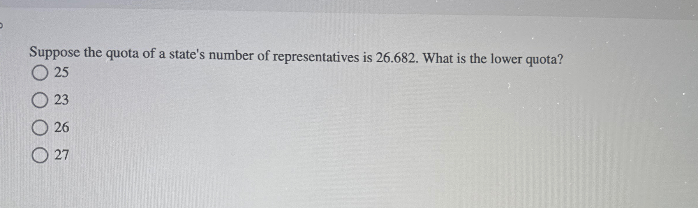 Solved Suppose the quota of a state's number of | Chegg.com