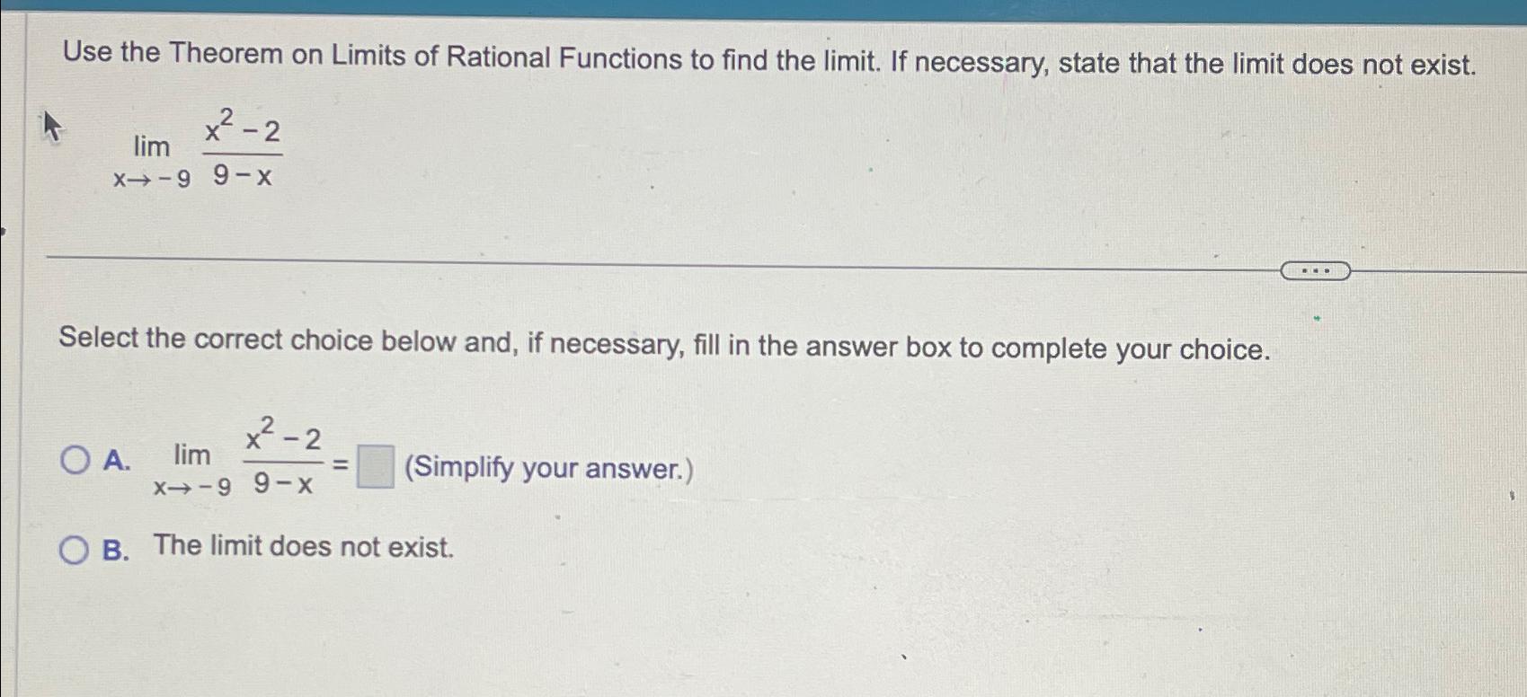 Solved Use the Theorem on Limits of Rational Functions to | Chegg.com