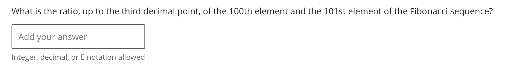 Solved What is the ratio, up to the third decimal point, of | Chegg.com