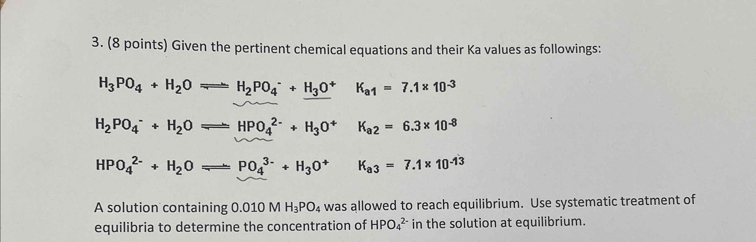Solved (8 ﻿points) ﻿Given the pertinent chemical equations | Chegg.com