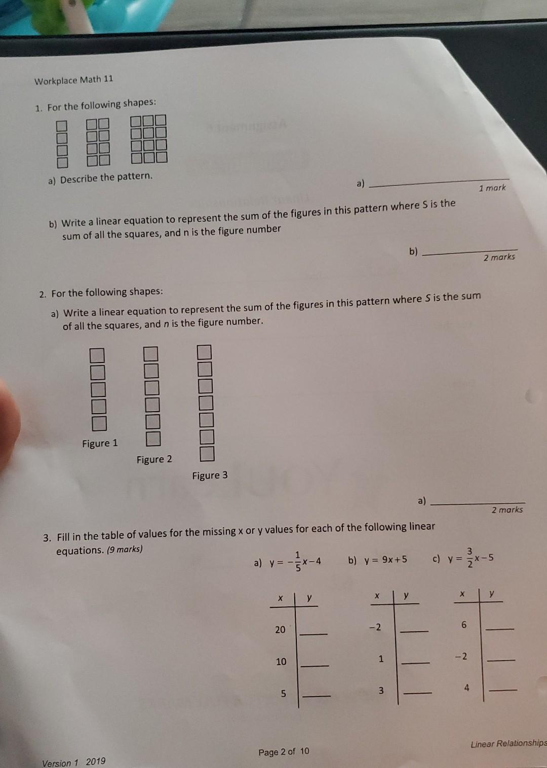 Solved Workplace Math 11 1. For the following shapes: DOOD | Chegg.com